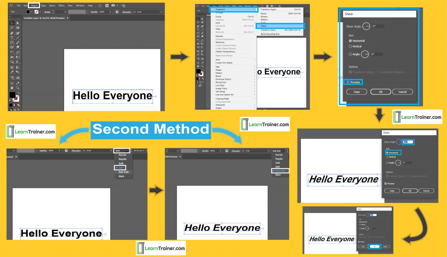 How to Italicize Text In Illustrator - LearnTrainer.com How to Italicize Text In Illustrator - LearnTrainer.com