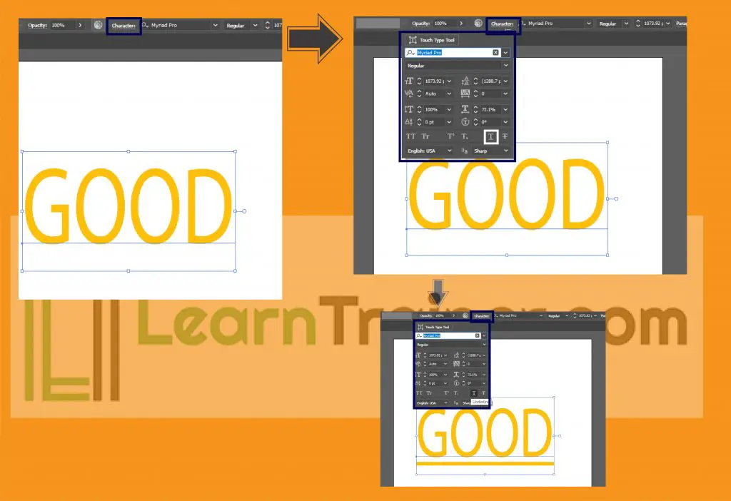 How To Underline Text In Illustrator LearnTrainer